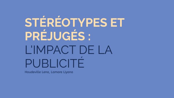 Stéréotypes et préjugés