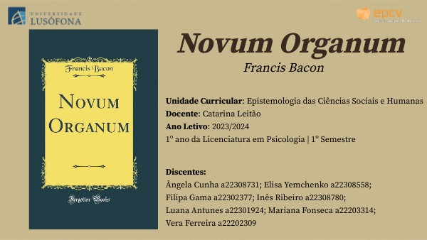 Francis Bacon “Novum Organum”