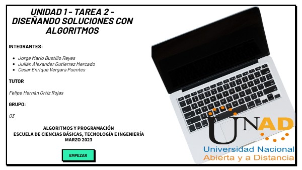 Unidad 1 - Tarea 2 - Diseñando soluciones con algoritmos | Genially