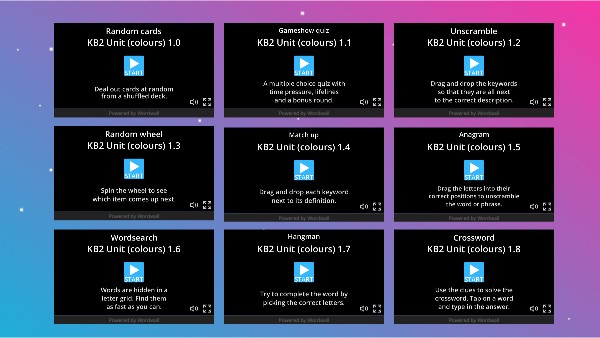 Word practice 1(colours) | Genially