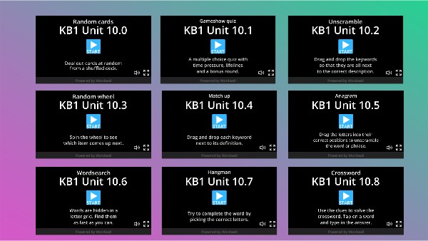 Word practice 10 | Genially