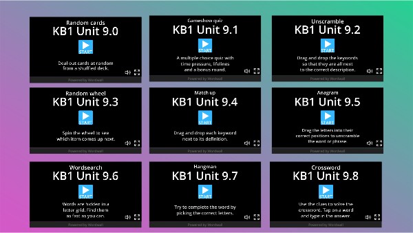 Word practice 9 | Genially