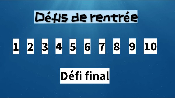 Les défis de rentrée | Genially
