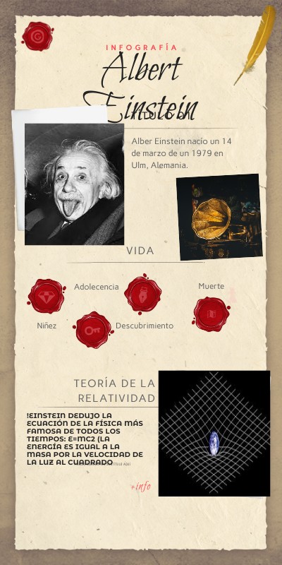 Infografía de Albert Einstein de Facundo Conde y Pablo Moreira | Genially
