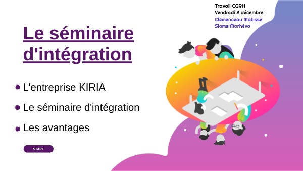 Le séminaire d'intégration | Genially