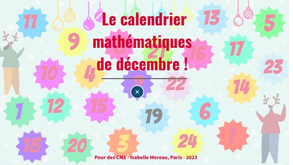 Le calendrier mathématiques de décembre