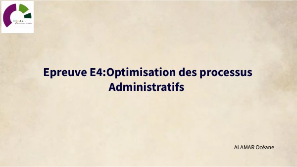 Epreuve E4 Finale ALAMAR Océane | Genially