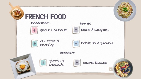 Project Etwinning French Food | Genially