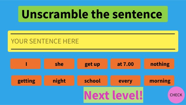 Unscramble sentence 3Primary