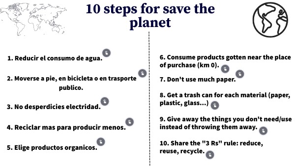 10 steps for save the planetolo