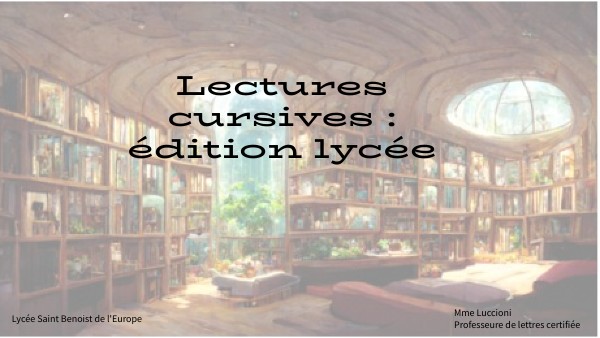 Lectures cursives lycée