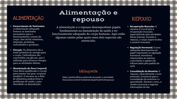 alimentaçao e repouso