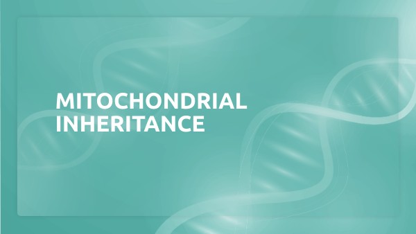 Mitochondrial Inheritance