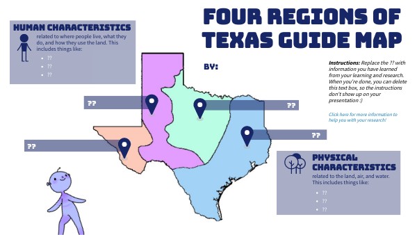 Four Regions of Texas Guide Map (Student Copy) | Genially