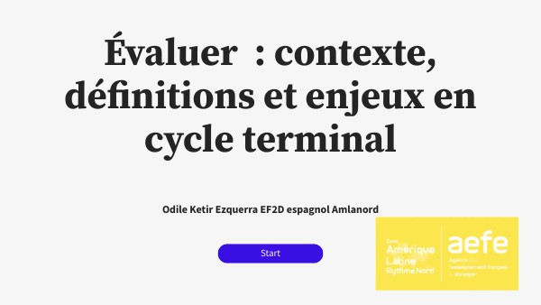 Evaluer en cours de langue en cycle terminal | Genially