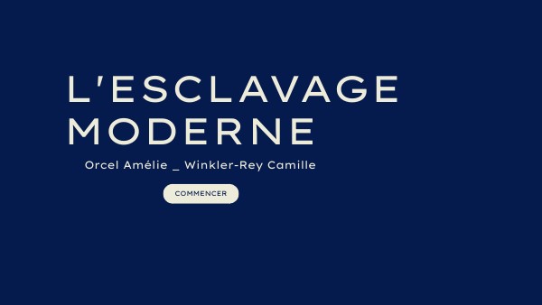 exposé sur l'esclavage moderne | Genially
