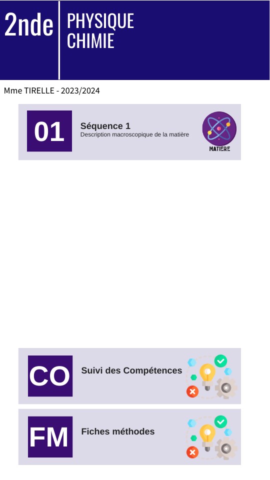 Seconde Physique chimie