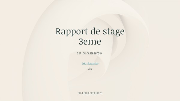 oral de stage 3 eme | Genially