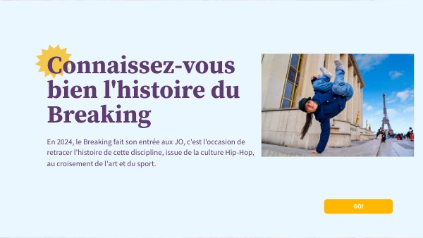 Savez-vous ce qu'est le breaking ? | Genially