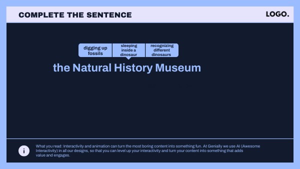 COMPLETE THE SENTENCE | Genially