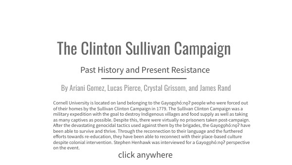 The Clinton Sullivan Campaign: Past History and Present Resistance