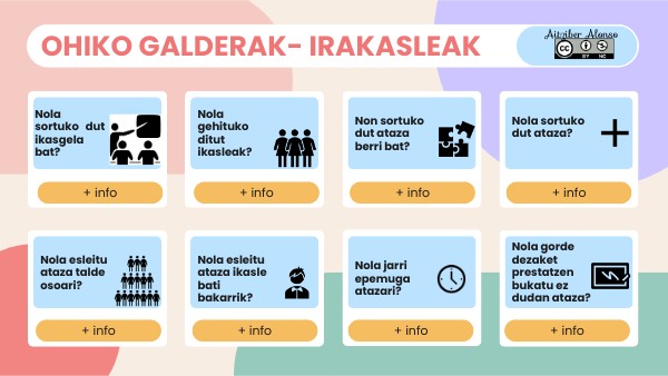 OHIKO GALDERAK-IRAKASLEAK