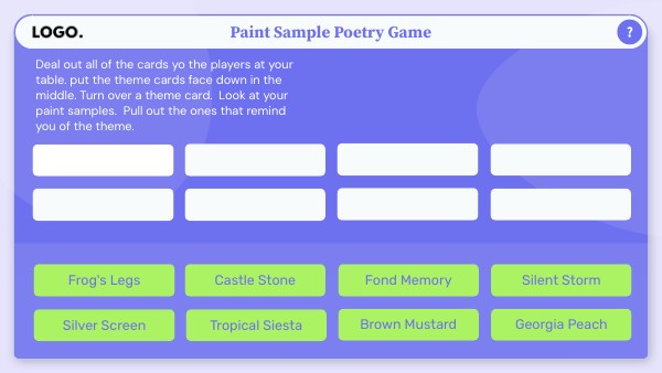 Paint Sample Poetry Game | Genially