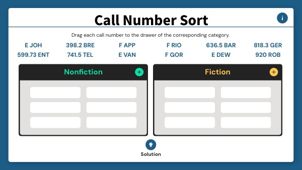 Call Number Location Sorts | Genially