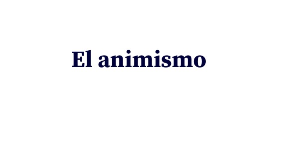 El animismo