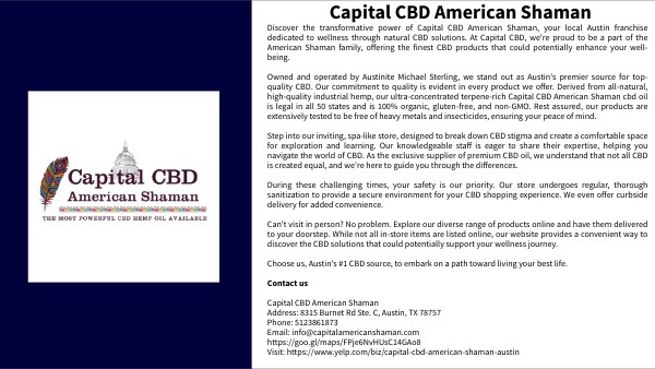 Capital CBD American Shaman