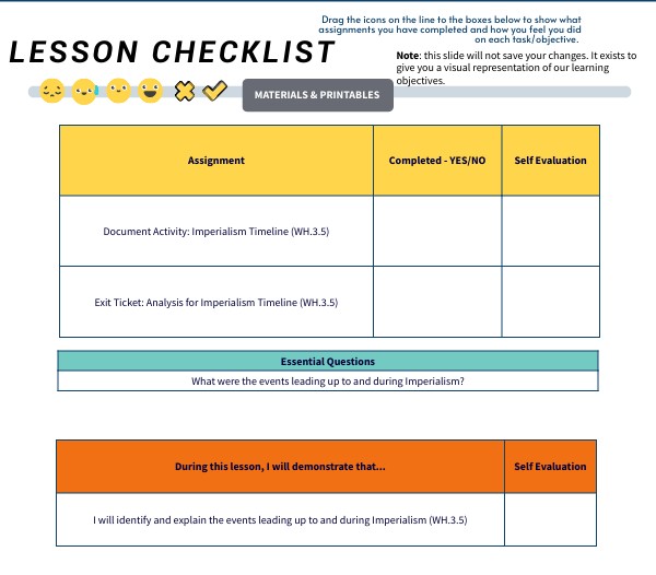D T18 Lesson Checklist - 10th SS Lesson 3