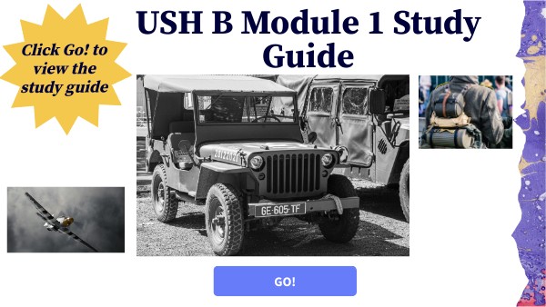 USH B Module 1 Study Guide