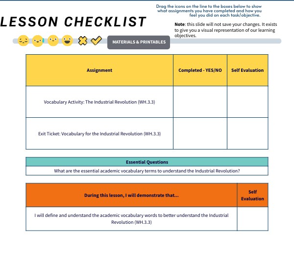 V T16 Lesson Checklist - 10th SS Lesson 2 | Genially