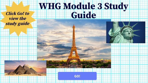 WHG Module 3 Study Guide