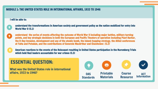 USH B Module 1 Landing