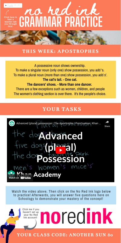 6th Grade No Red Ink - Apostrophes | Genially