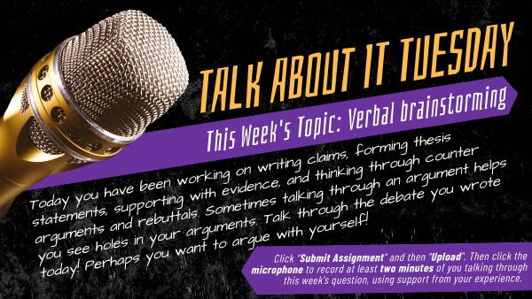 Talk About it Tuesday- Talk through your debate