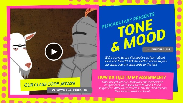 6th Grade Flocabulary - Tone and mood | Genially