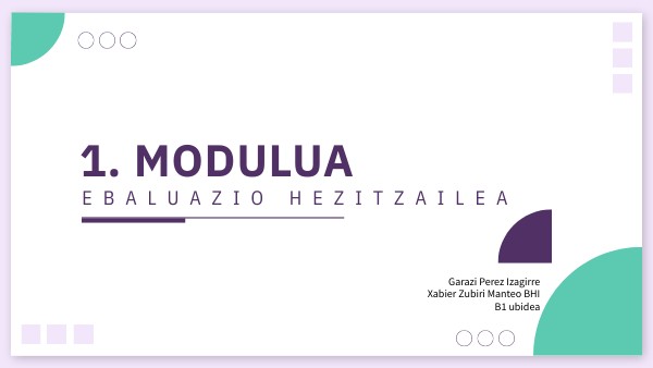 1. modulua