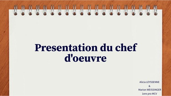 Oral Chef d'oeuvre | Genially