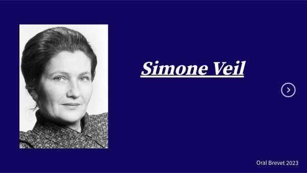 Oral De Brevet Simone Veil | Genially