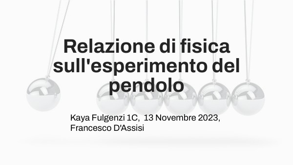 Relazione di fisica - esperimento del pendolo | Genially