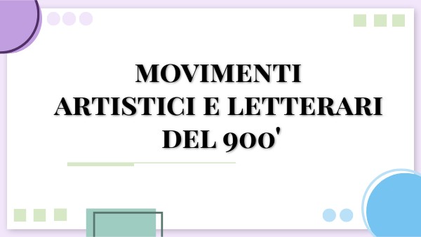 movimenti artistici e letterari