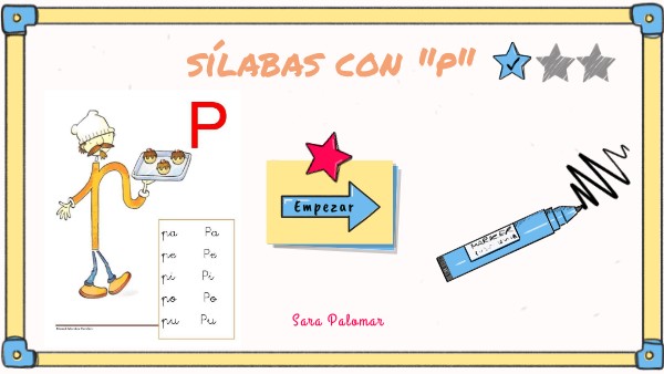 LECTURA DE SÍLABAS CON "P" Y ASOCIACIÓN A SU PALABRA(4 años)