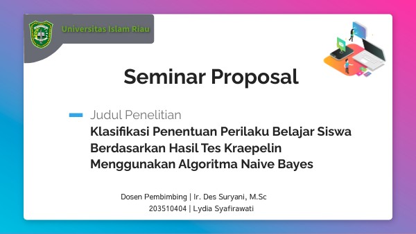 SEMINAR PROPOSAL LYDIA SYAFIRAWATI