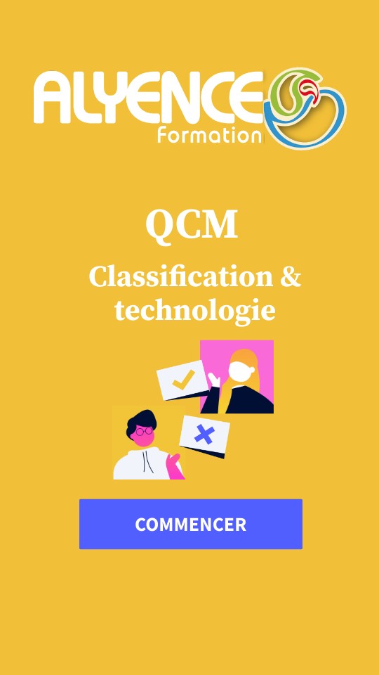 Classification et technologie | QCM | Genially