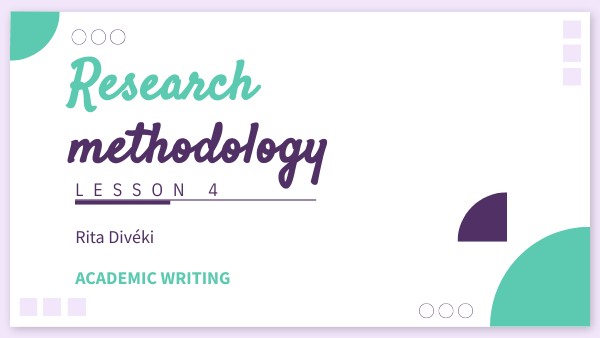 Research methodology - Lesson 4 | Genially