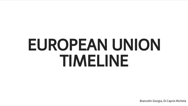 INGLESE - timeline EU