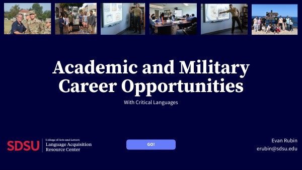 STARTALK - Academic and Military Career Opportunities