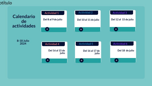 CALENDARIO de actividades | Genially